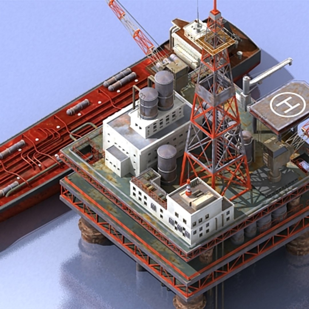 Oil Rig Tanker 3d Model