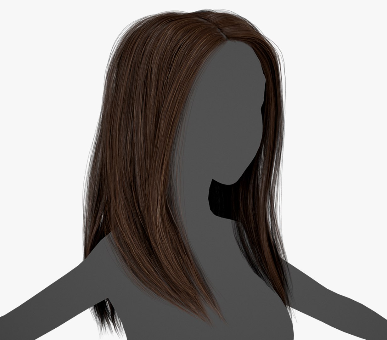 3D Female Hair Cards Style 5 - Long Hair 2 - TurboSquid 1983463