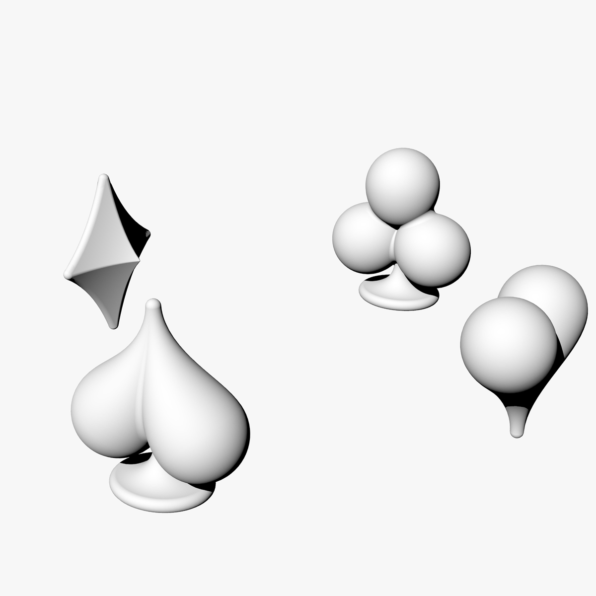 playing cards suits obj