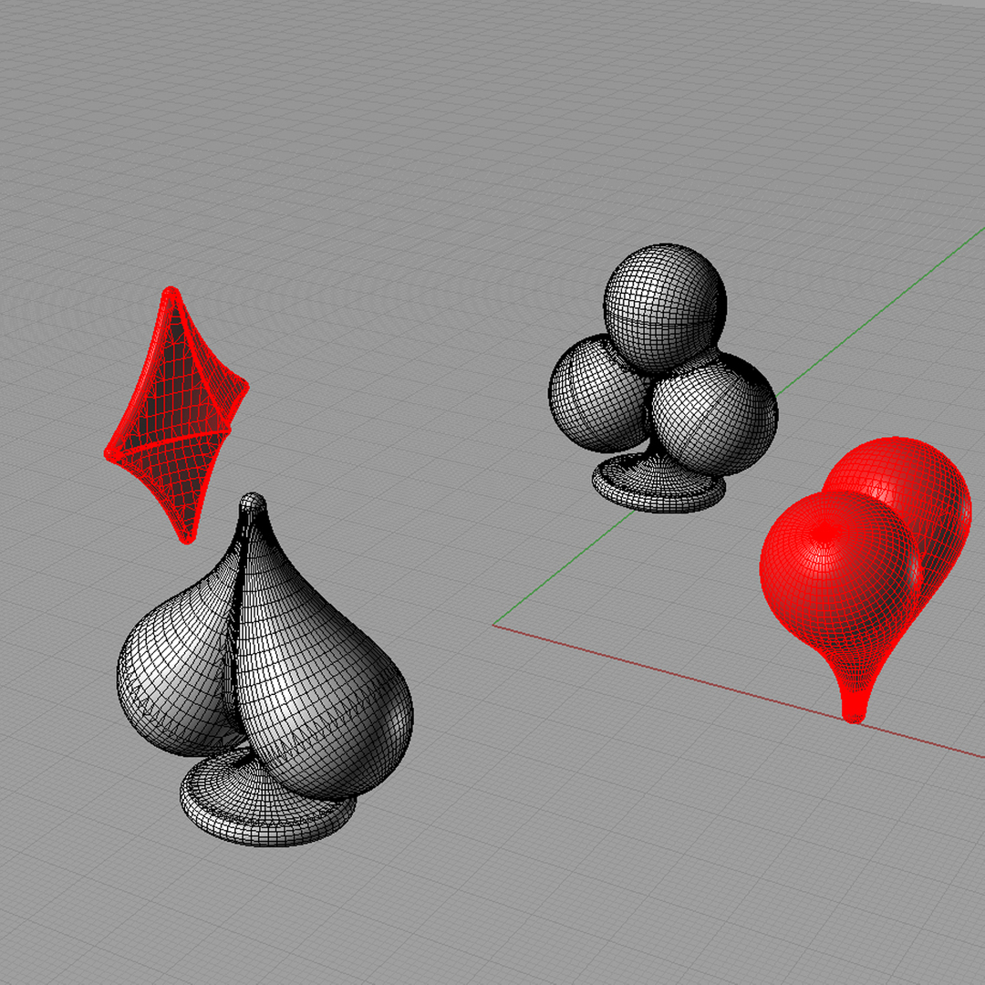 playing cards suits obj