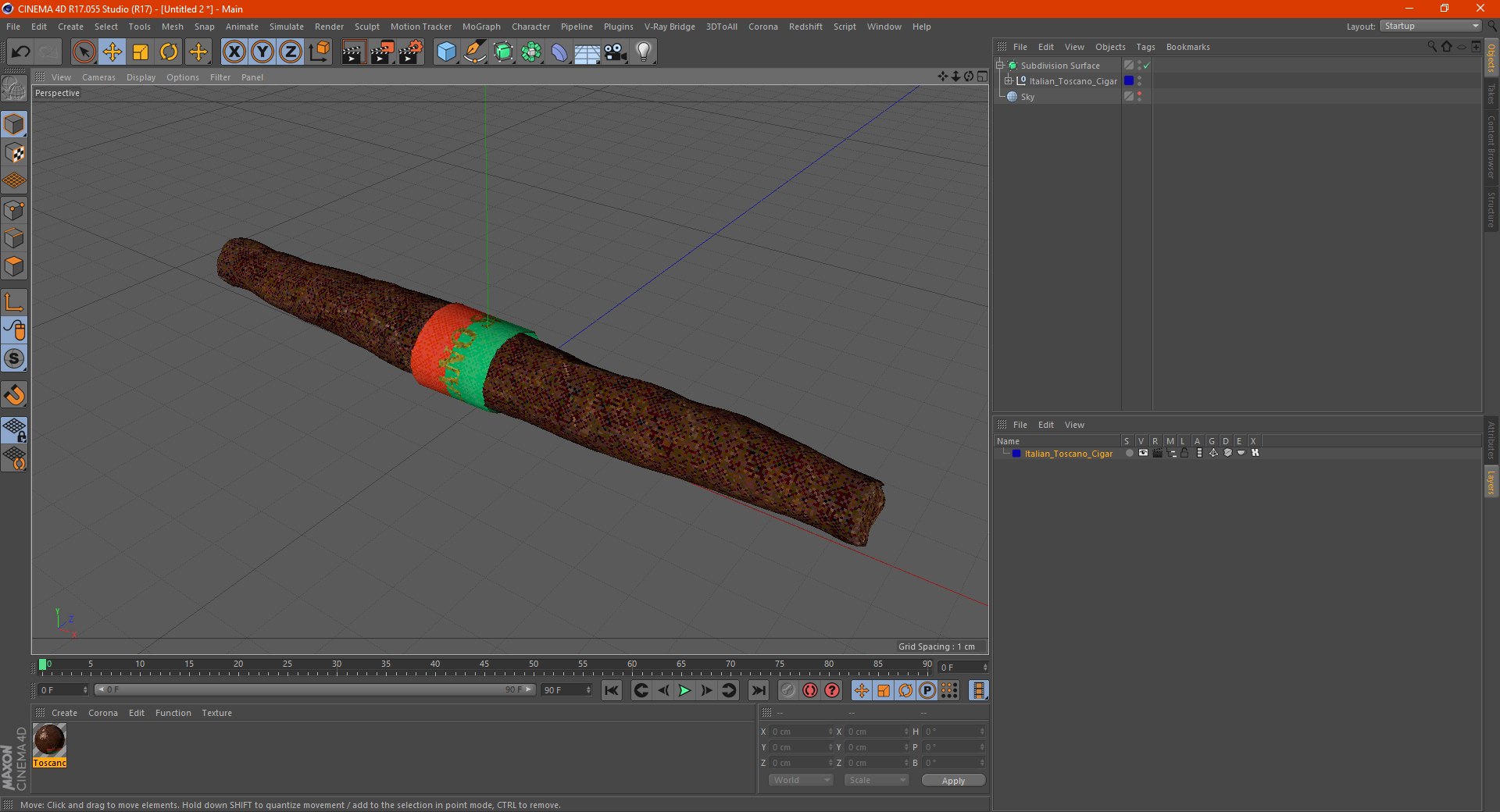 3D Model Italian Toscano Cigar - TurboSquid 1852949