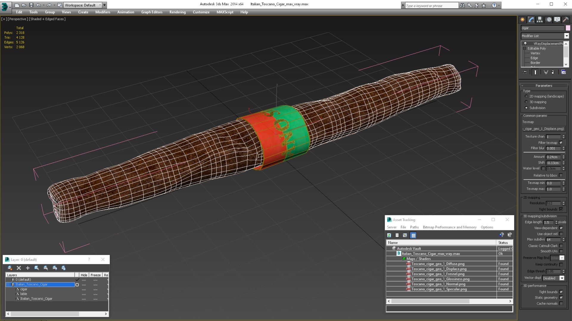 3D Model Italian Toscano Cigar - TurboSquid 1852949