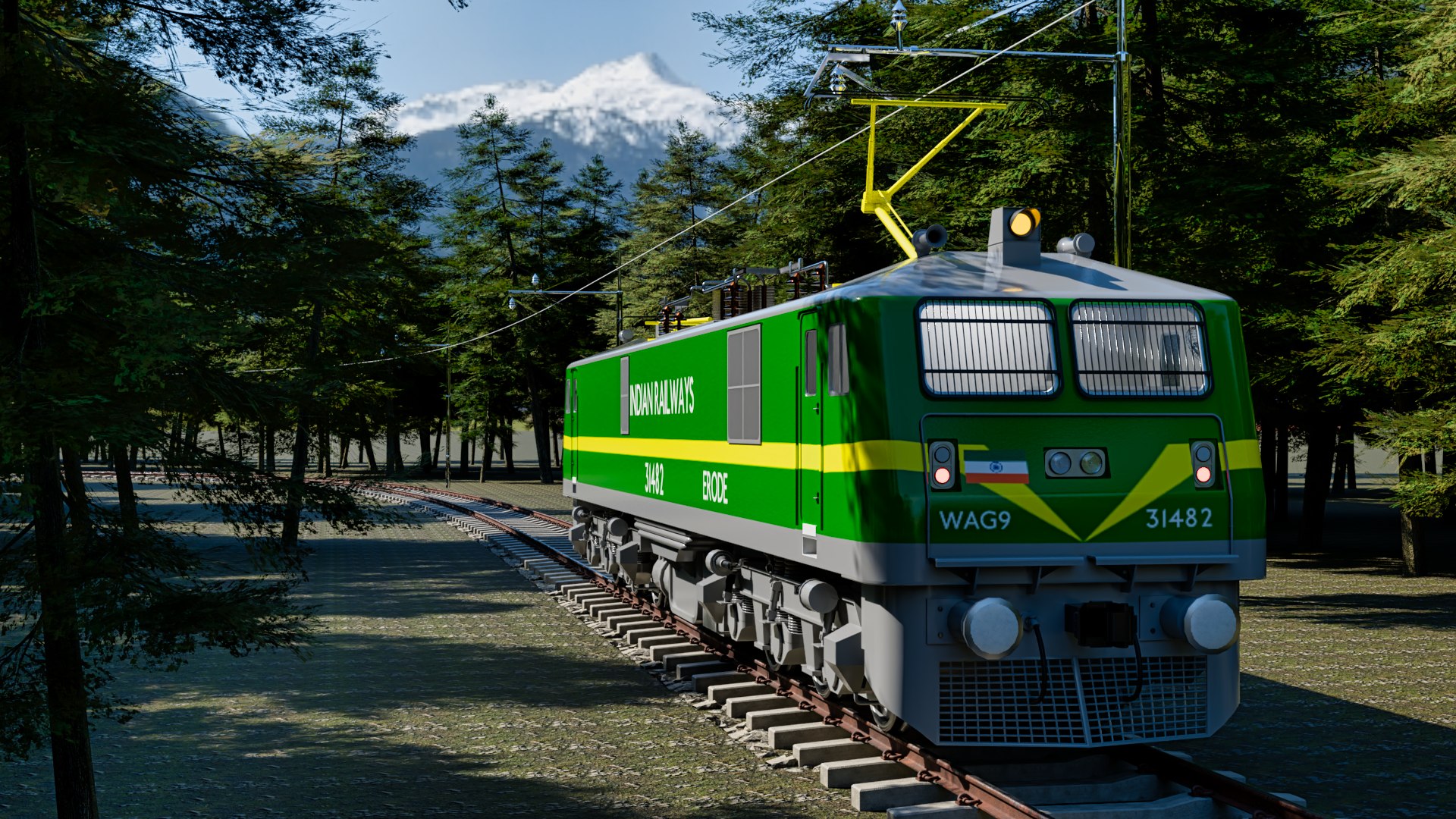 3D Indian Railways WAG 9 Electric Locomotive With Cabin Interior Low ...