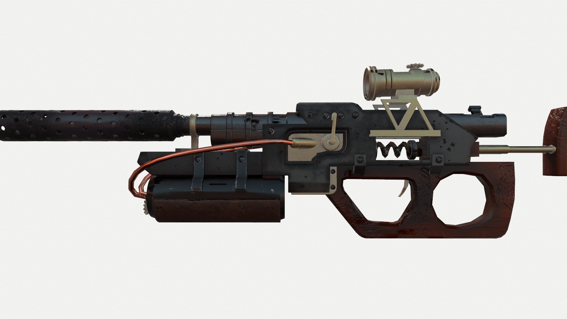 Steampunk Rifle 3D Model - TurboSquid 1229935