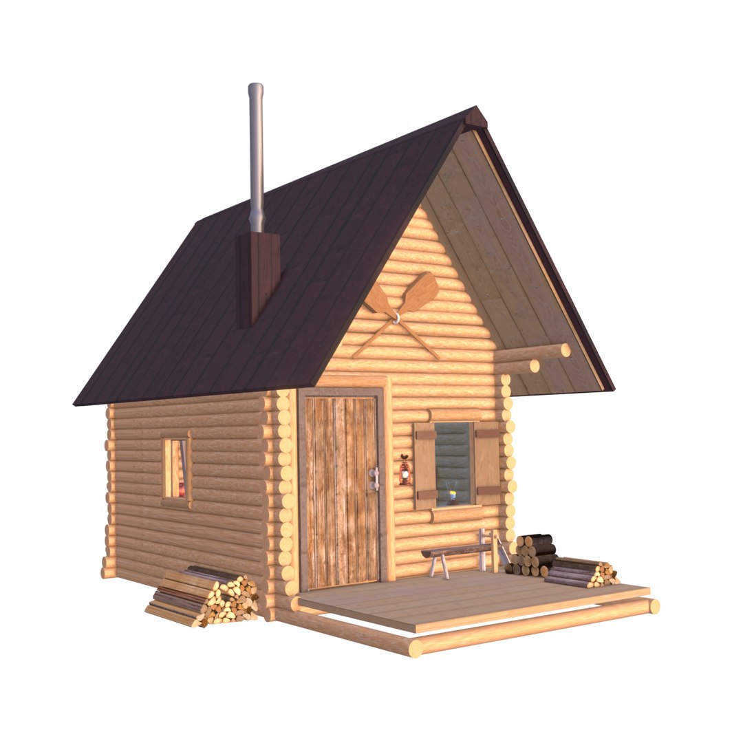 3D Log Cabin With Interior Model - TurboSquid 2021154
