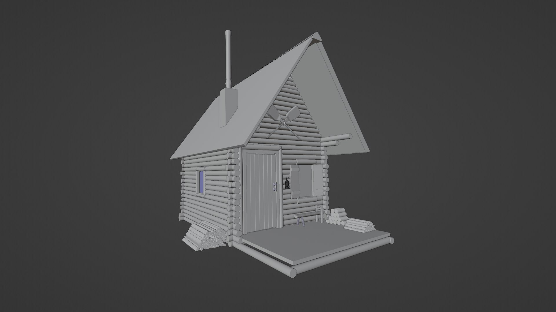 3D Log Cabin With Interior Model - TurboSquid 2021154