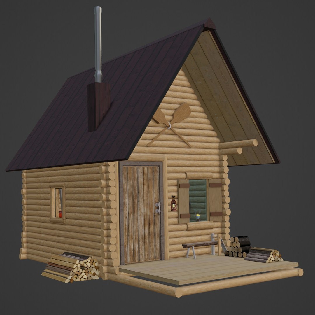 3D Log Cabin With Interior Model - TurboSquid 2021154