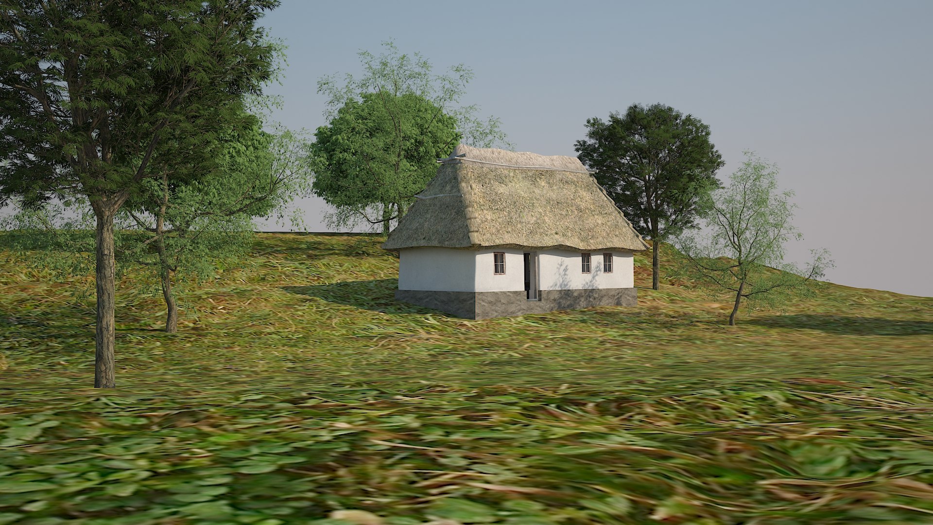 3D House Straw Roof - TurboSquid 1337053