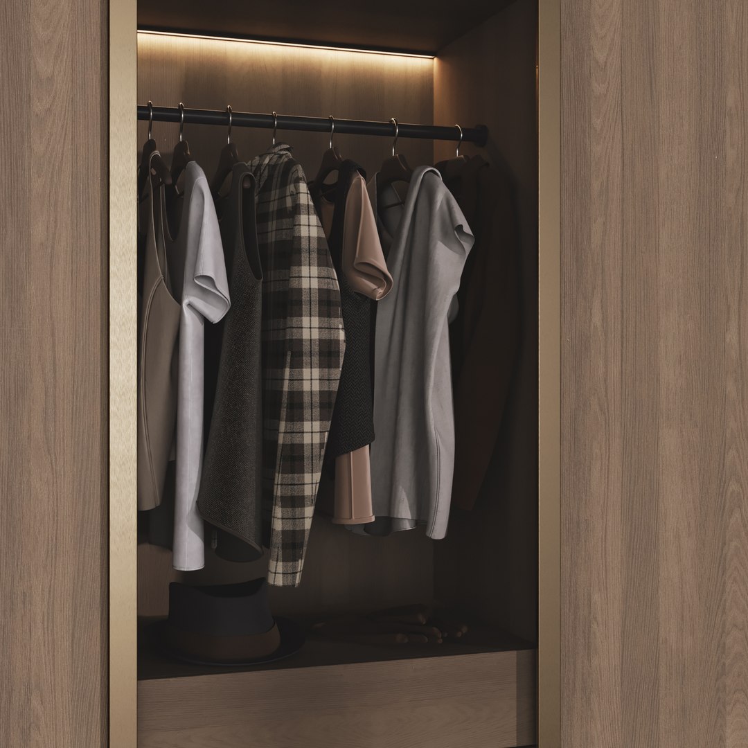 Wardrobe With Filling 3D Model - TurboSquid 2247077