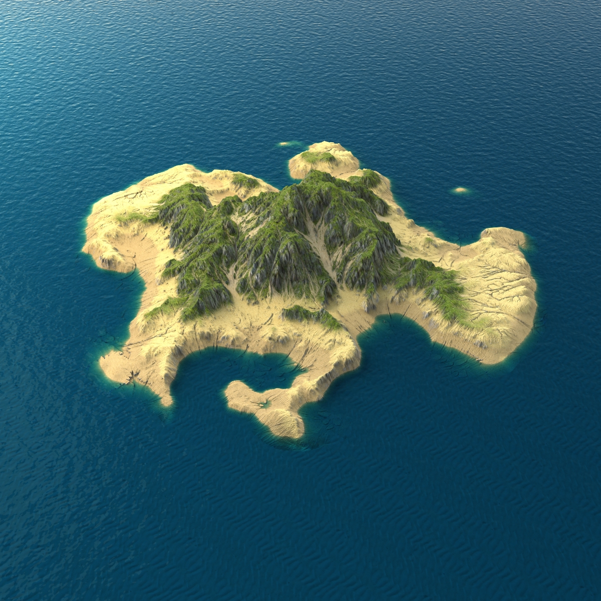 3d realistic tropical island