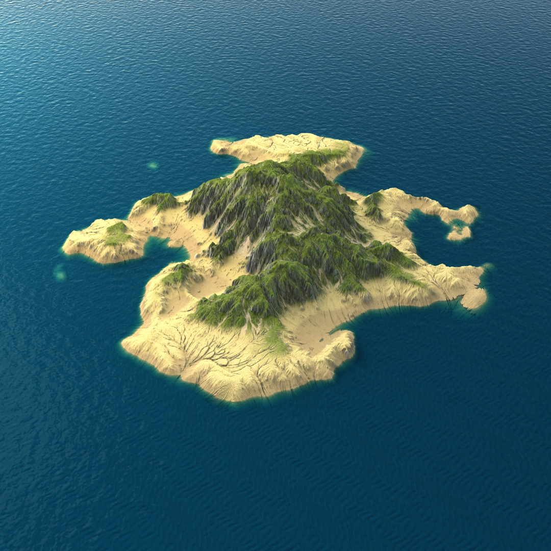 3d realistic tropical island