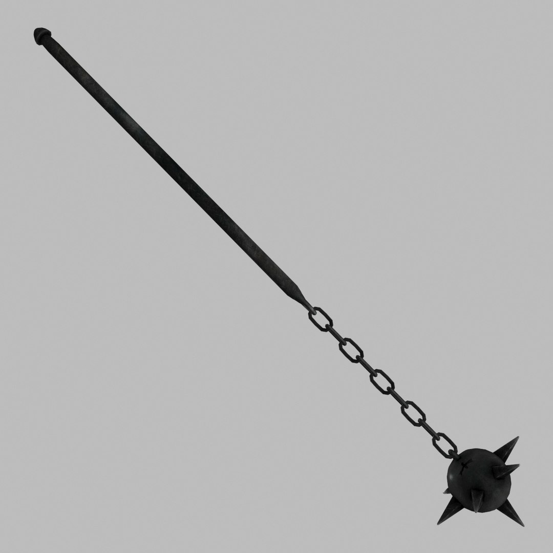 3d Model Old Worn English Flail