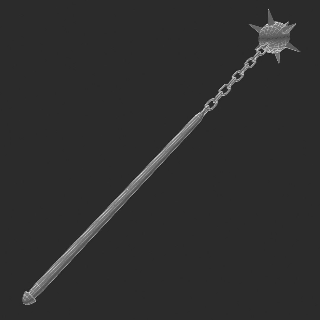 3d Model Old Worn English Flail