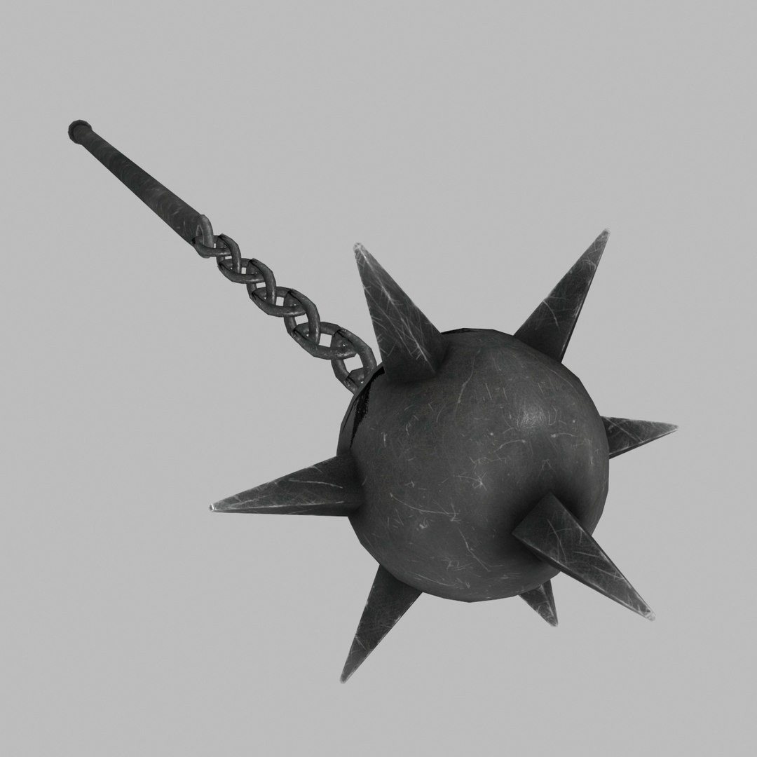 3d Model Old Worn English Flail