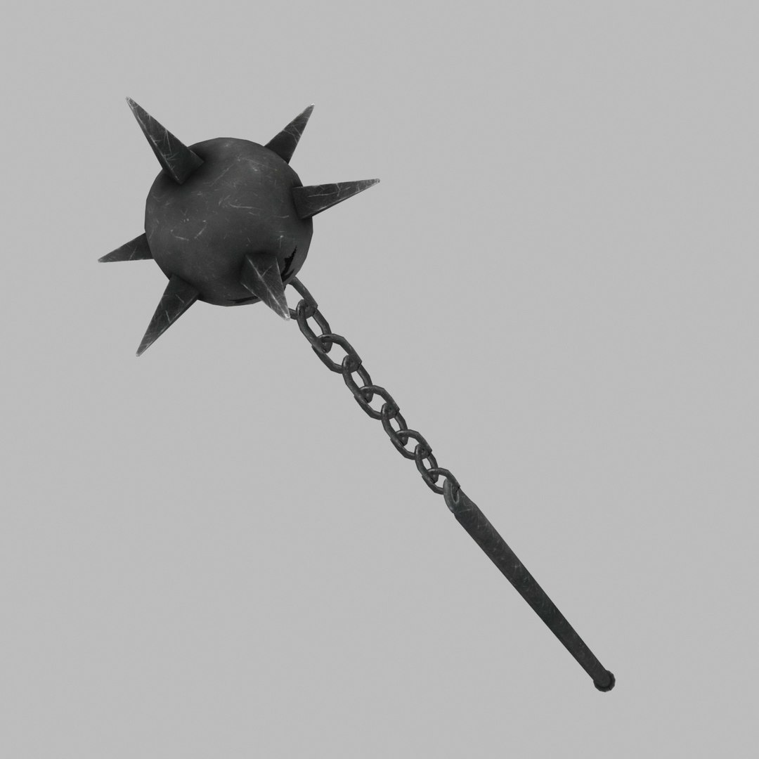 3d Model Old Worn English Flail