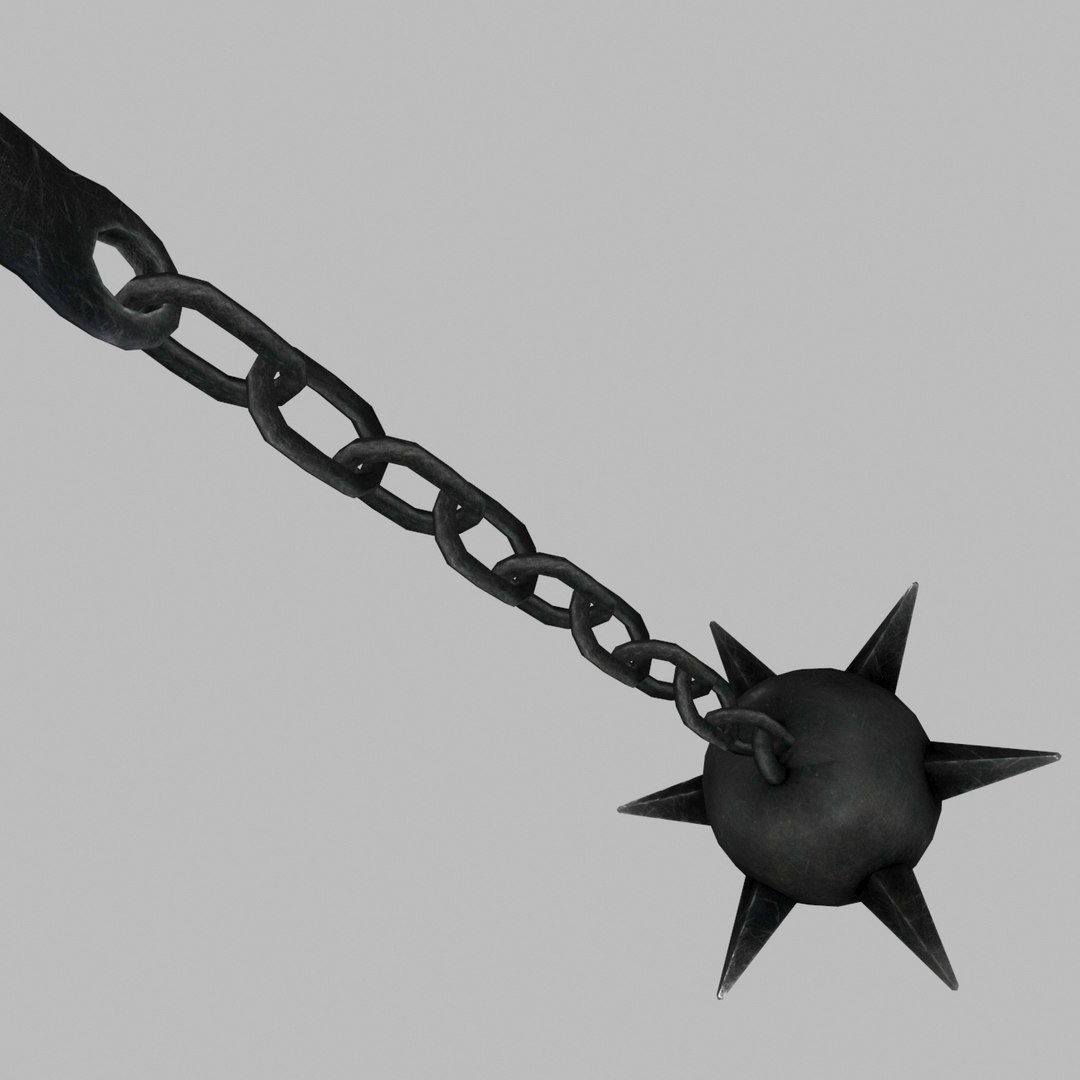 3d Model Old Worn English Flail
