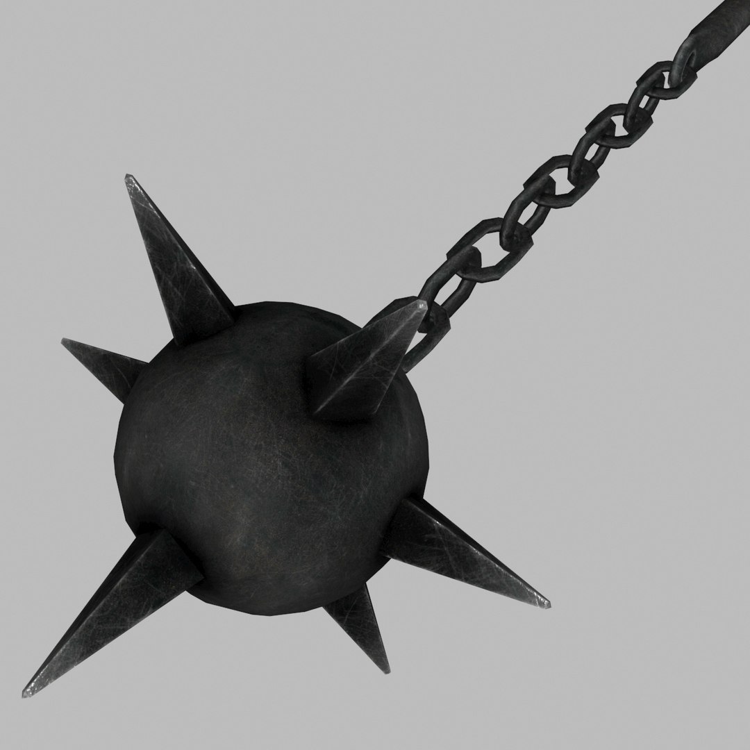 3d Model Old Worn English Flail