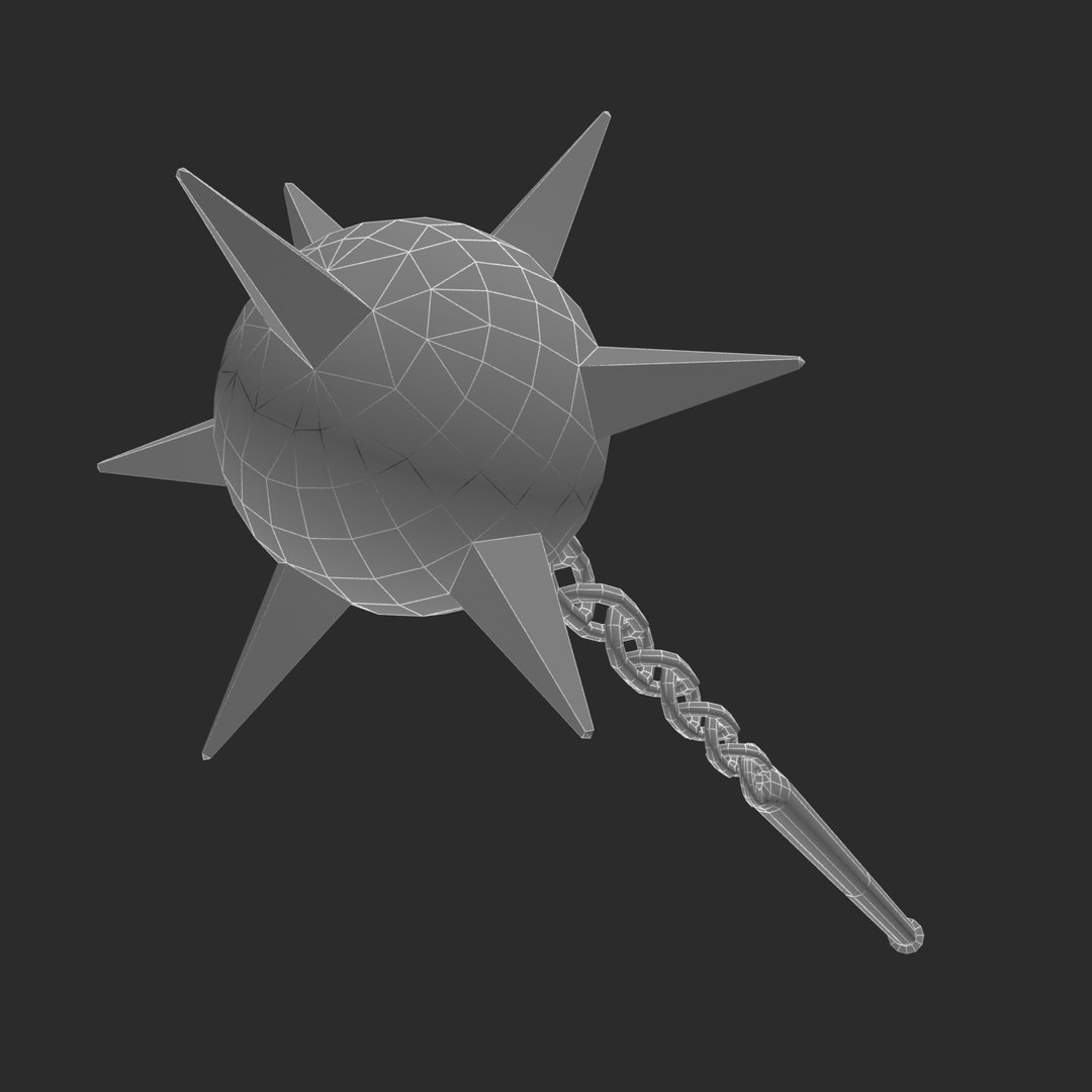 3d Model Old Worn English Flail