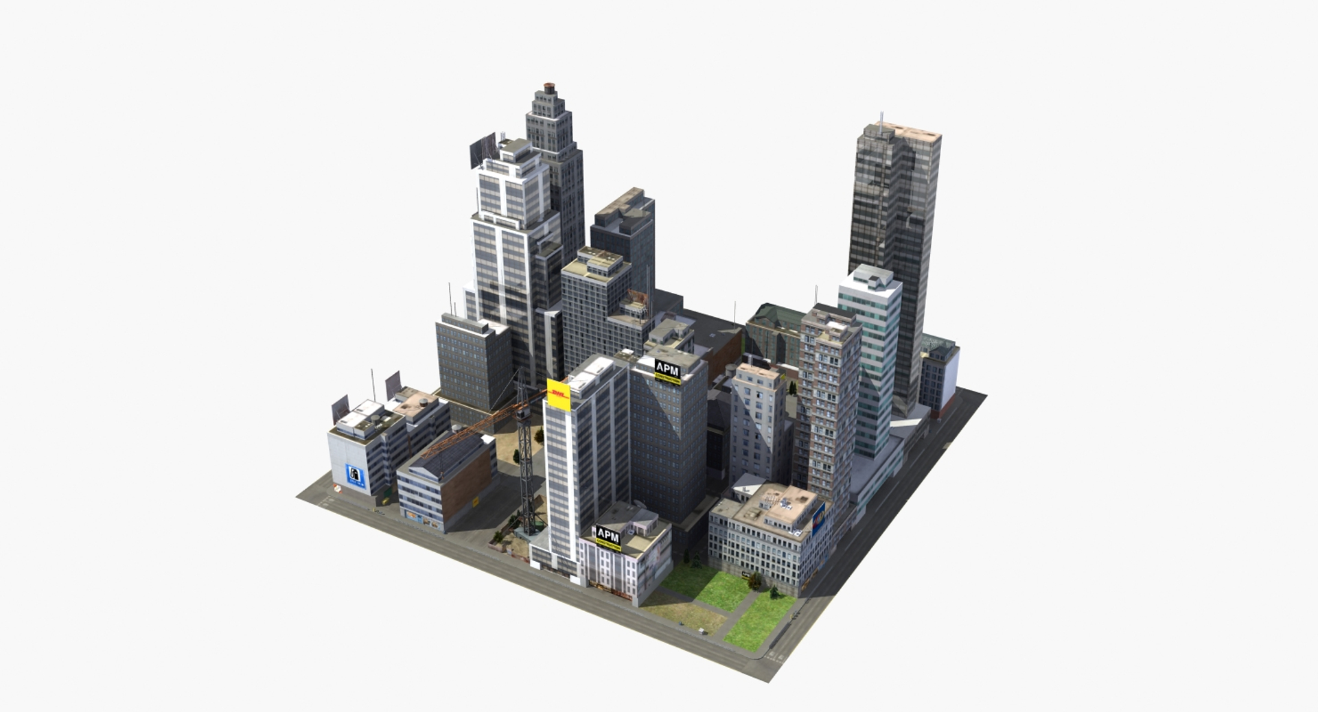 3d hdrt city block d model