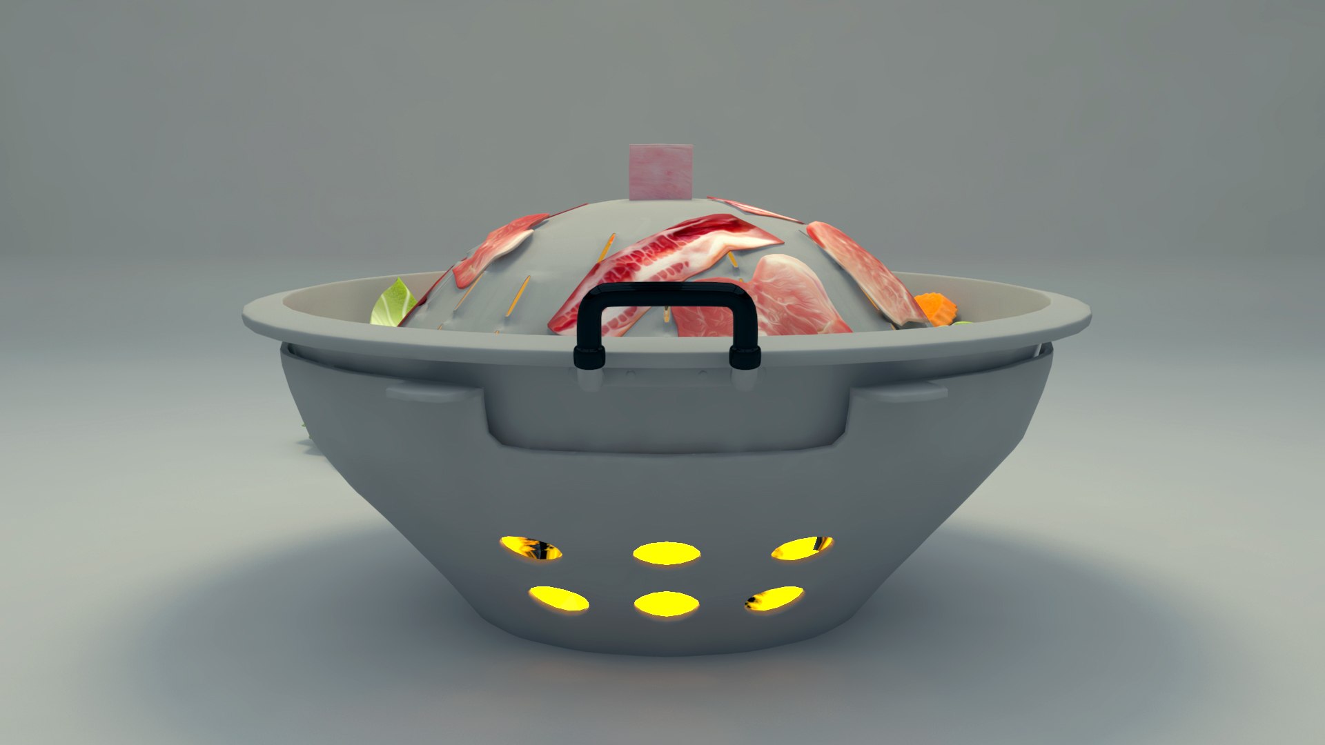 Thai BBQ Or Thai Mu Kratha 3D Model - TurboSquid 2214975