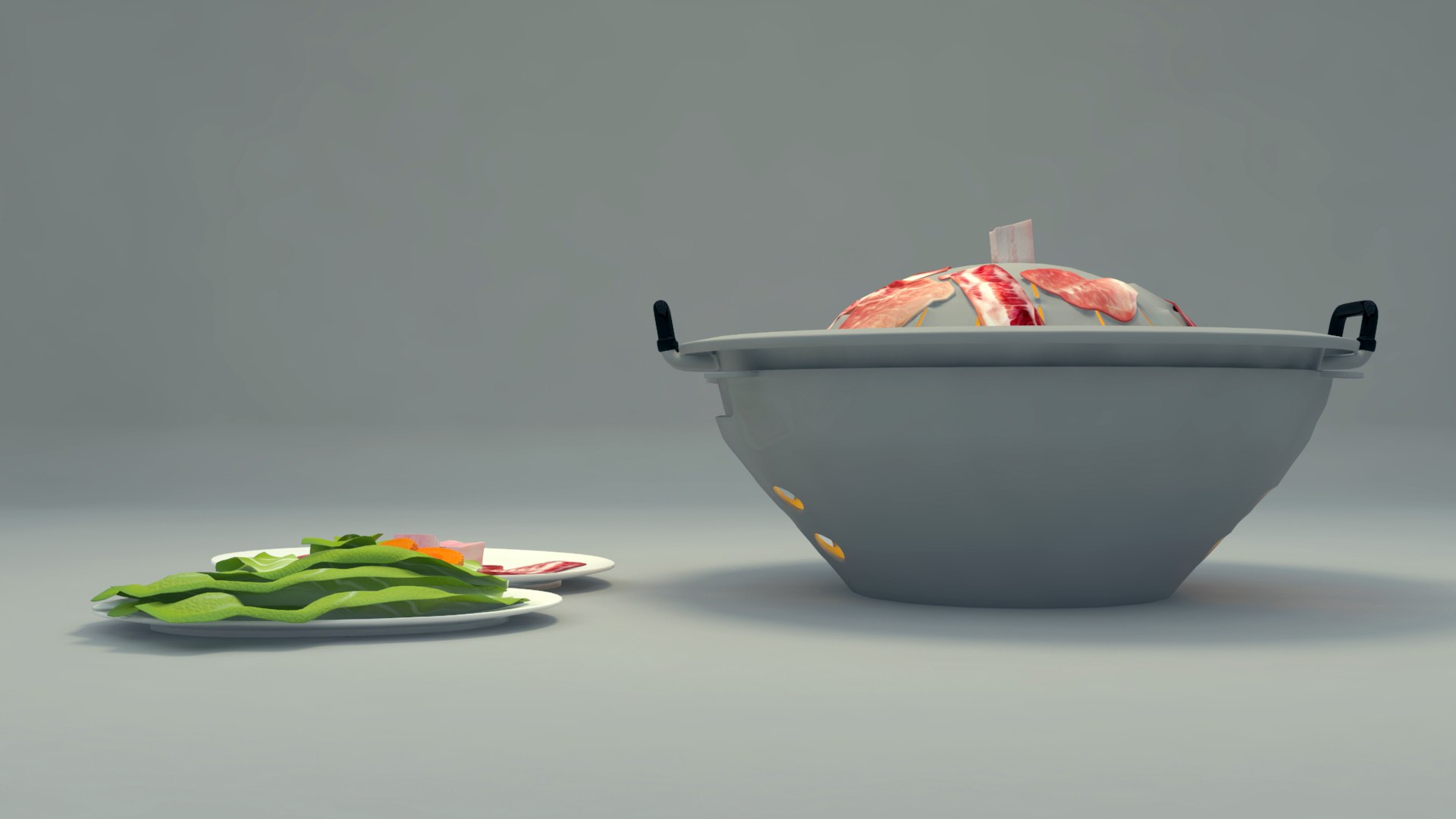 Thai BBQ Or Thai Mu Kratha 3D Model - TurboSquid 2214975