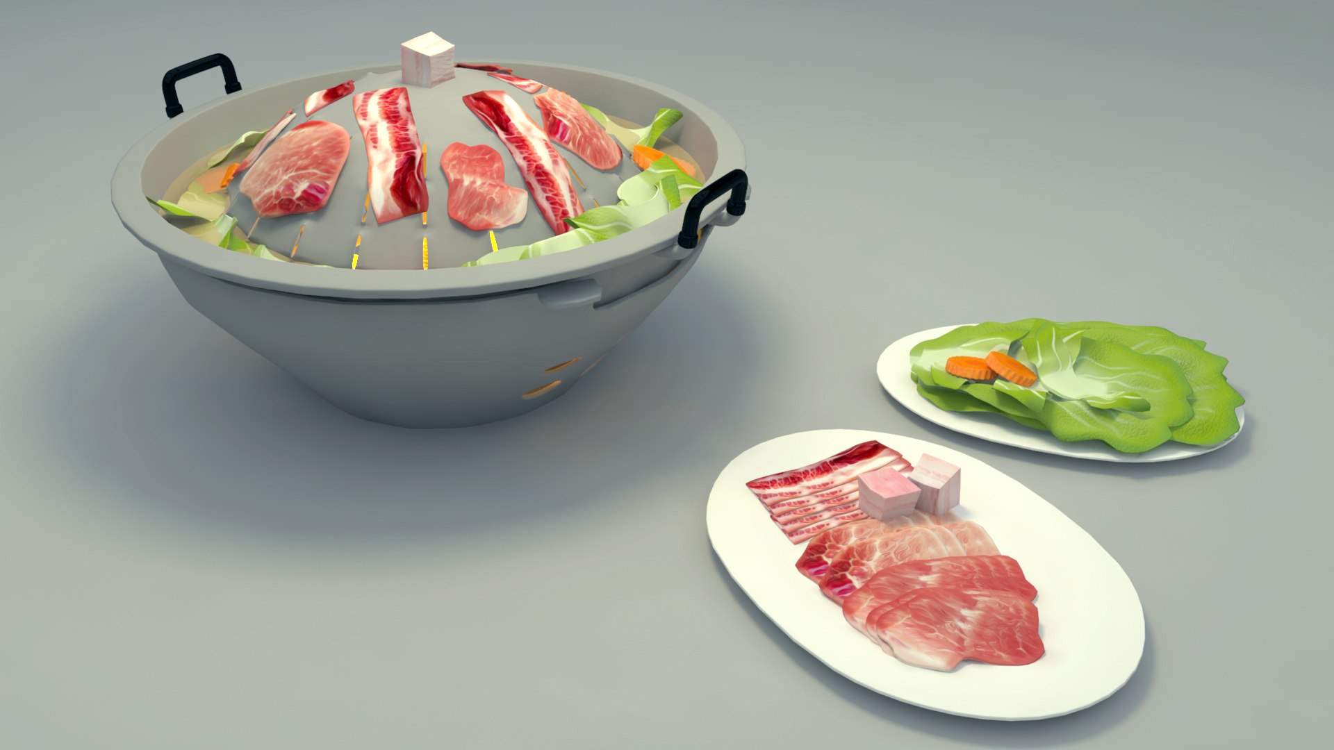 Thai BBQ Or Thai Mu Kratha 3D Model - TurboSquid 2214975
