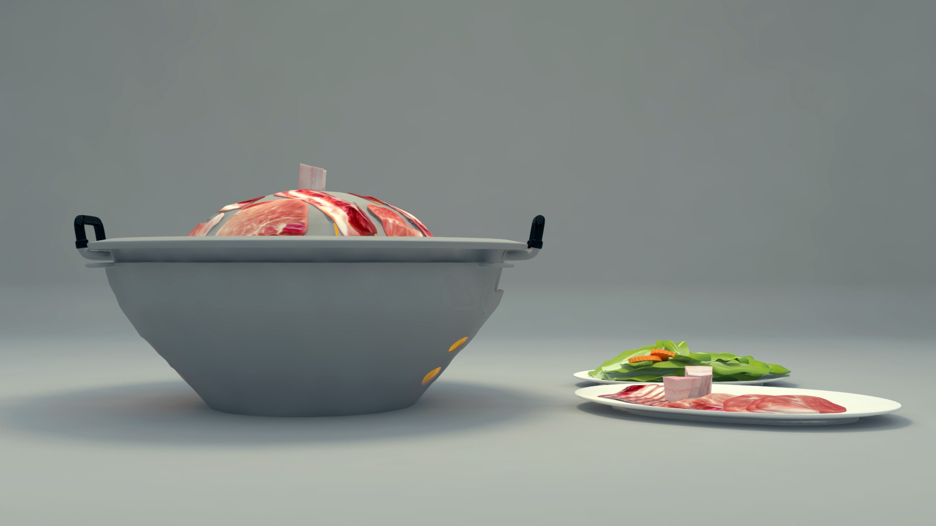 Thai BBQ Or Thai Mu Kratha 3D Model - TurboSquid 2214975