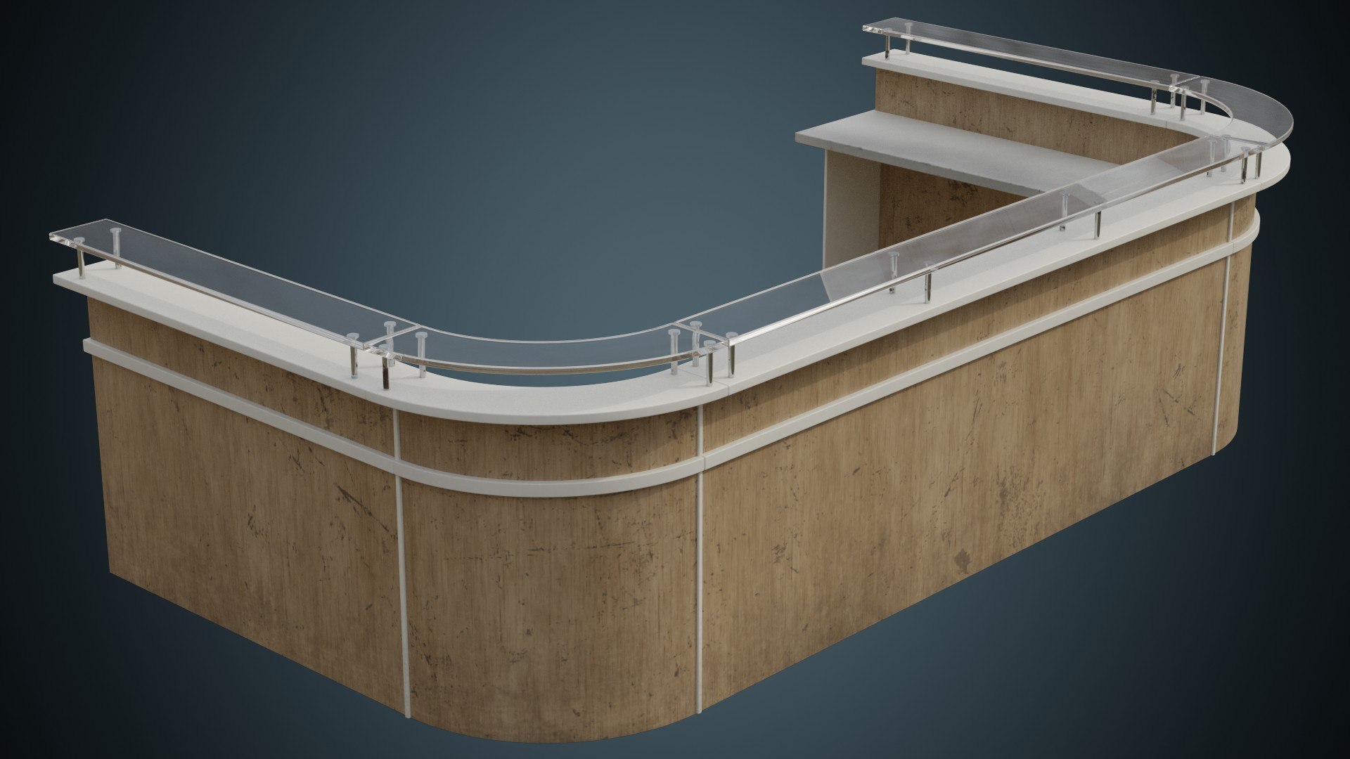 3D Reception Desk 2B model - TurboSquid 2182815