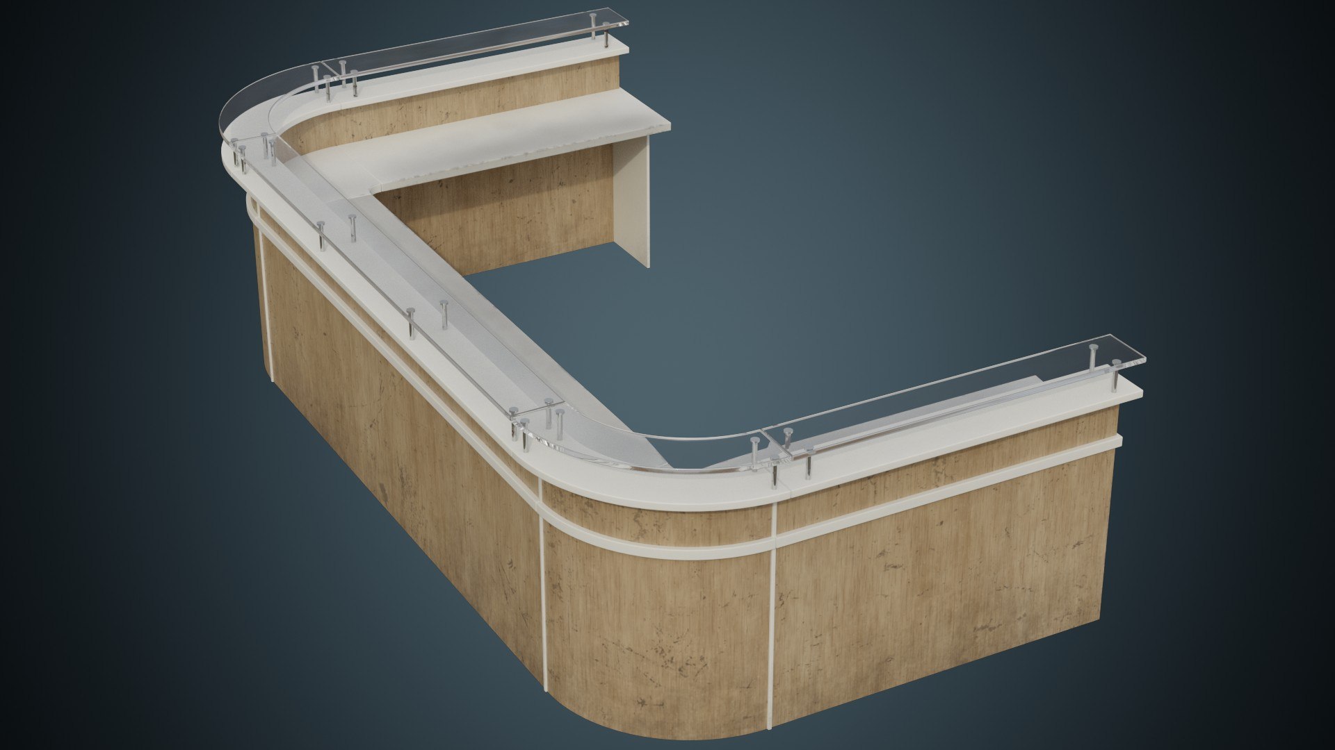 3D Reception Desk 2B model - TurboSquid 2182815