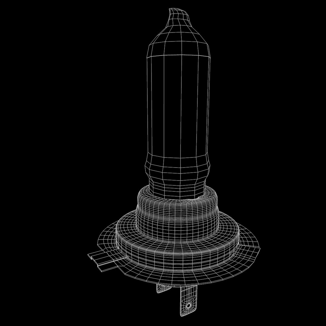 3d Model Of H7 Headlight Bulb Light