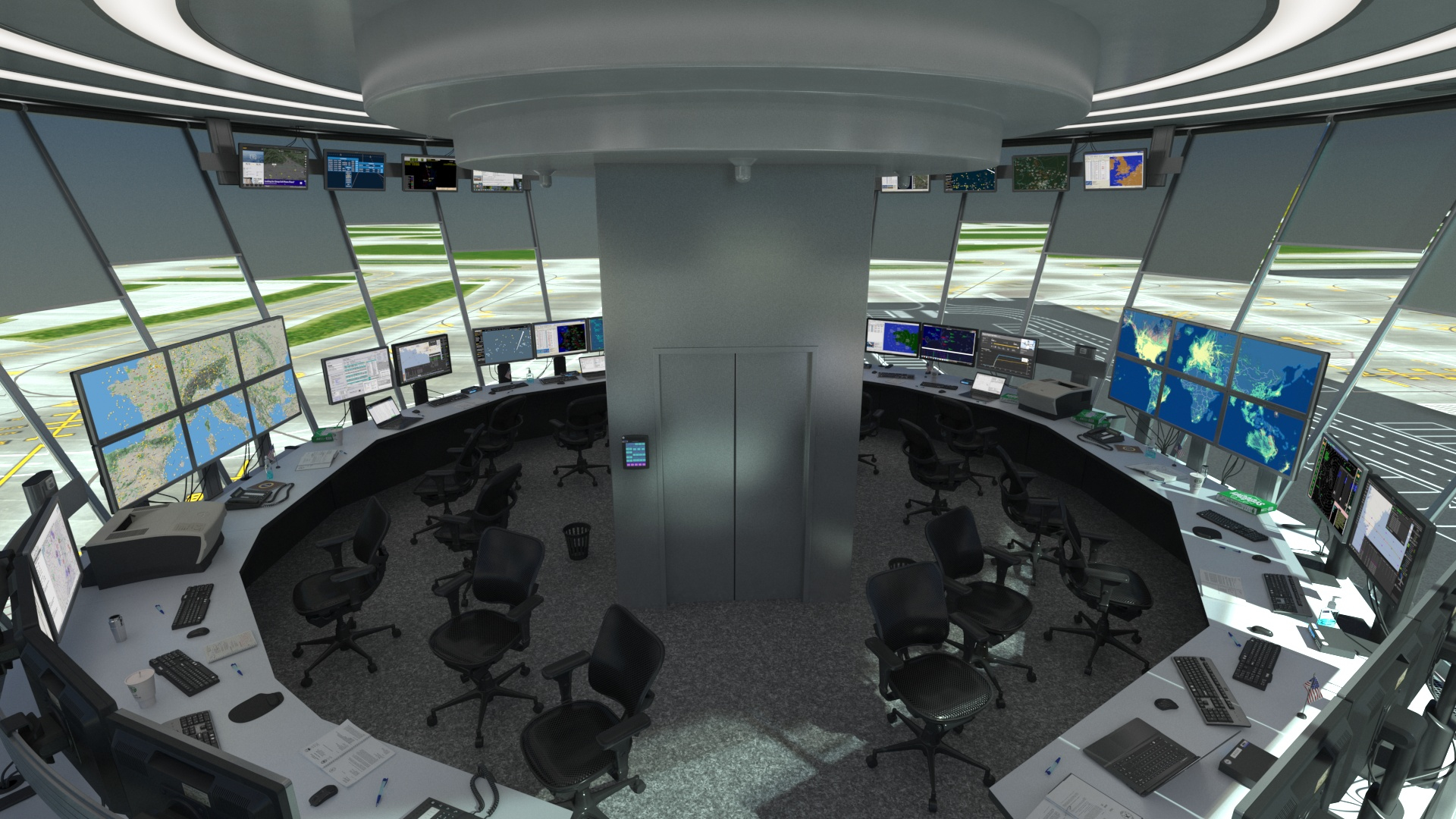 3D Airport Air Traffic Control Tower - TurboSquid 1524494