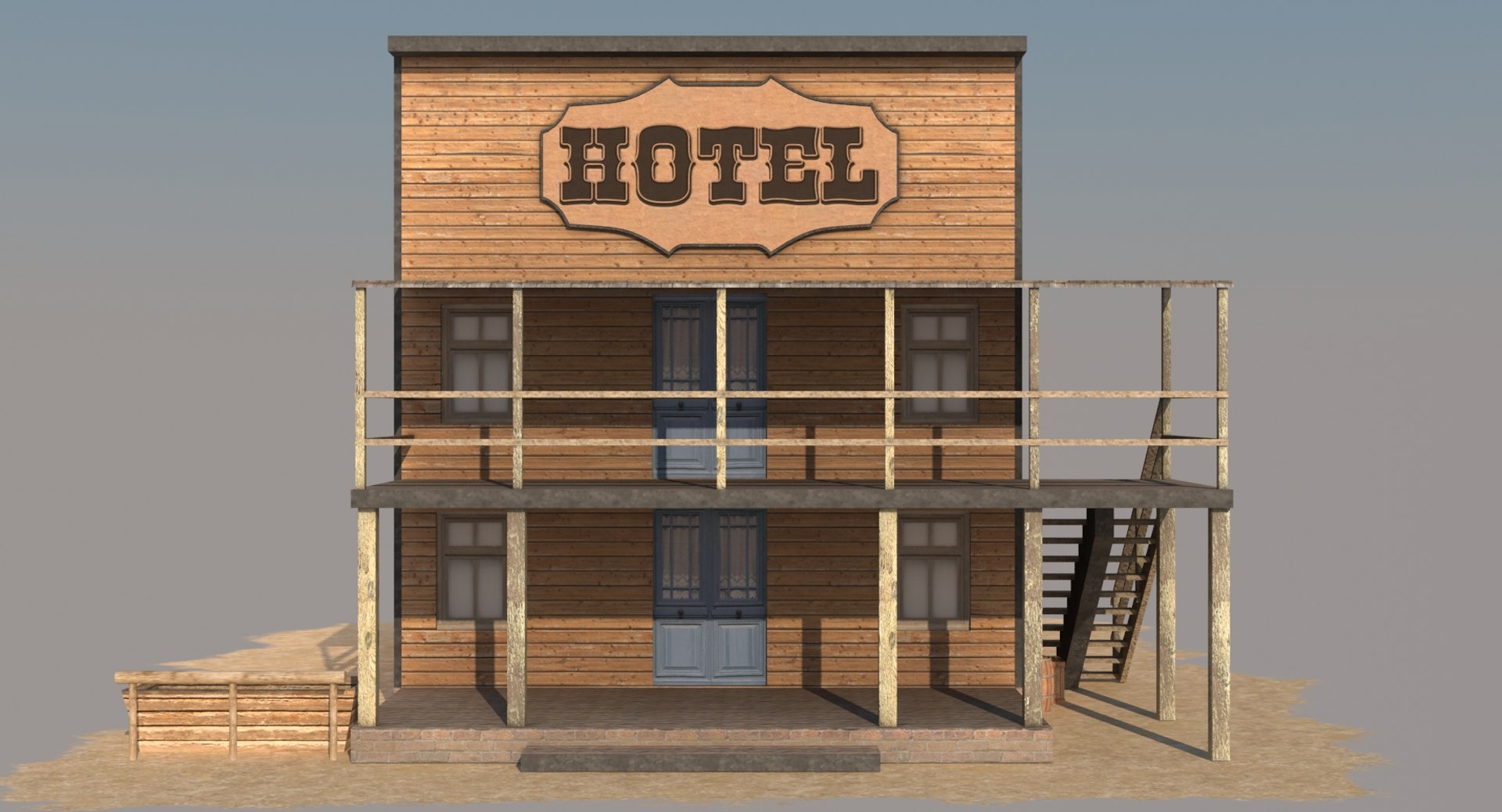 3d Model Wild West Hotel House