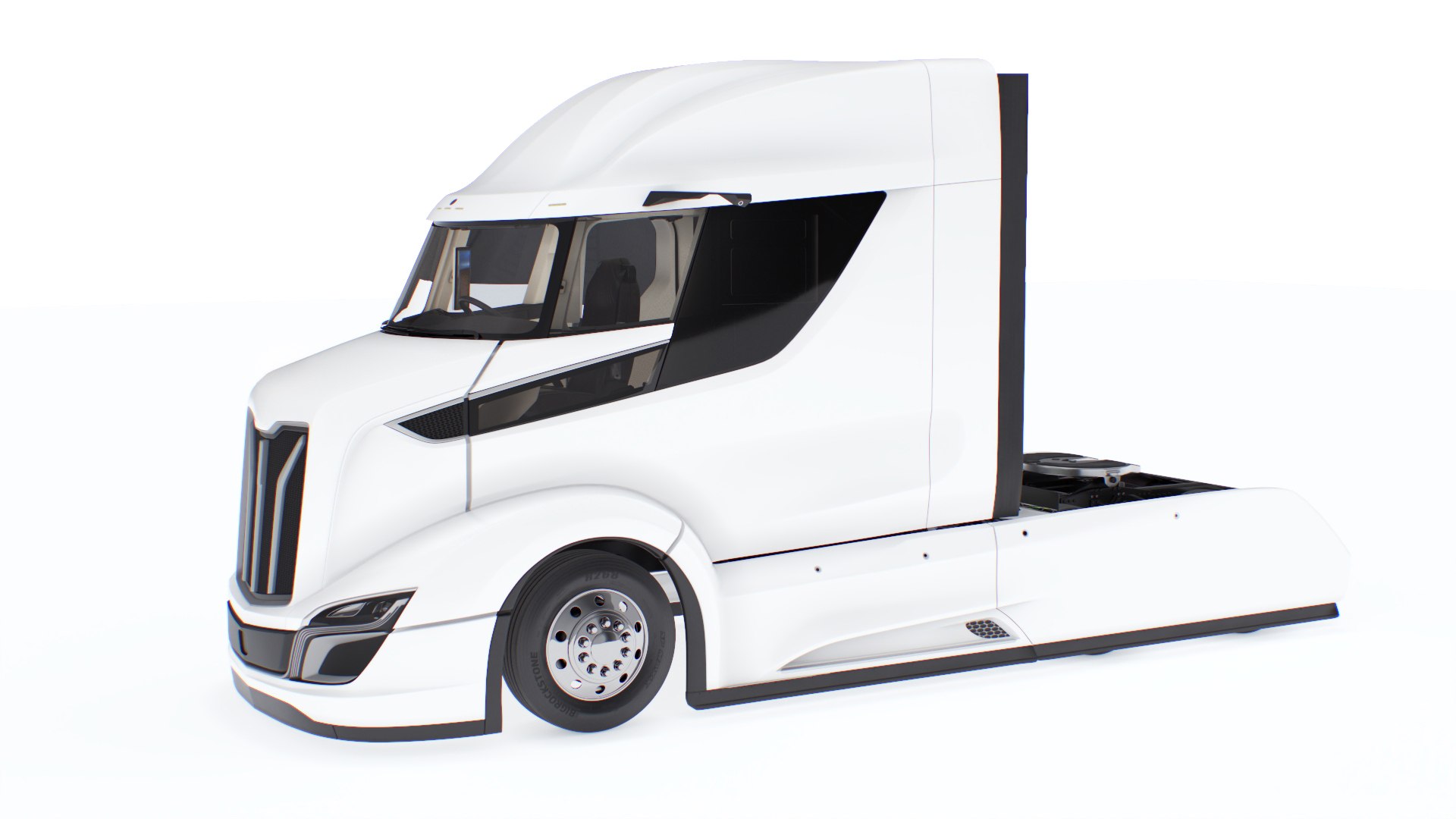 3D Futuristic Heavy Duty Truck White Rigged For Maya - TurboSquid 2370116