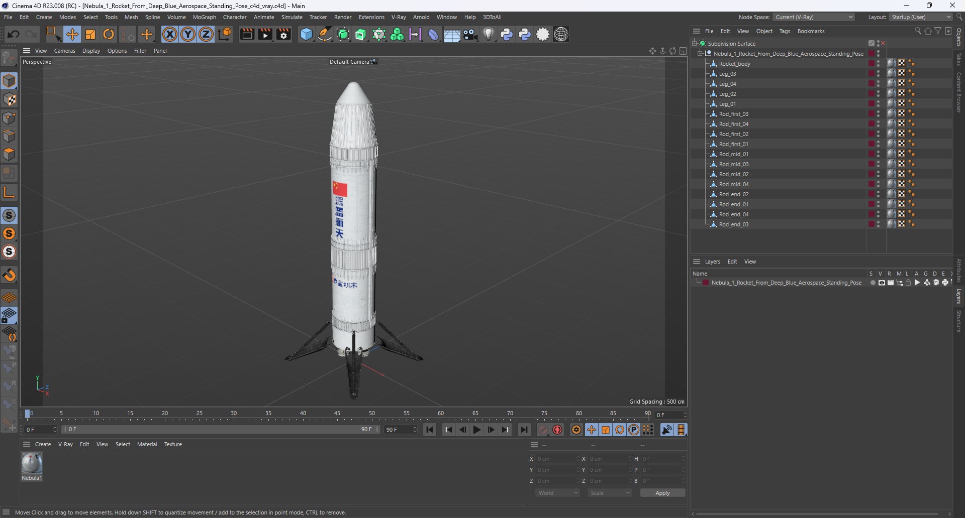 Nebula 1 Rocket From Deep Blue Aerospace Standing Pose 3D Model ...
