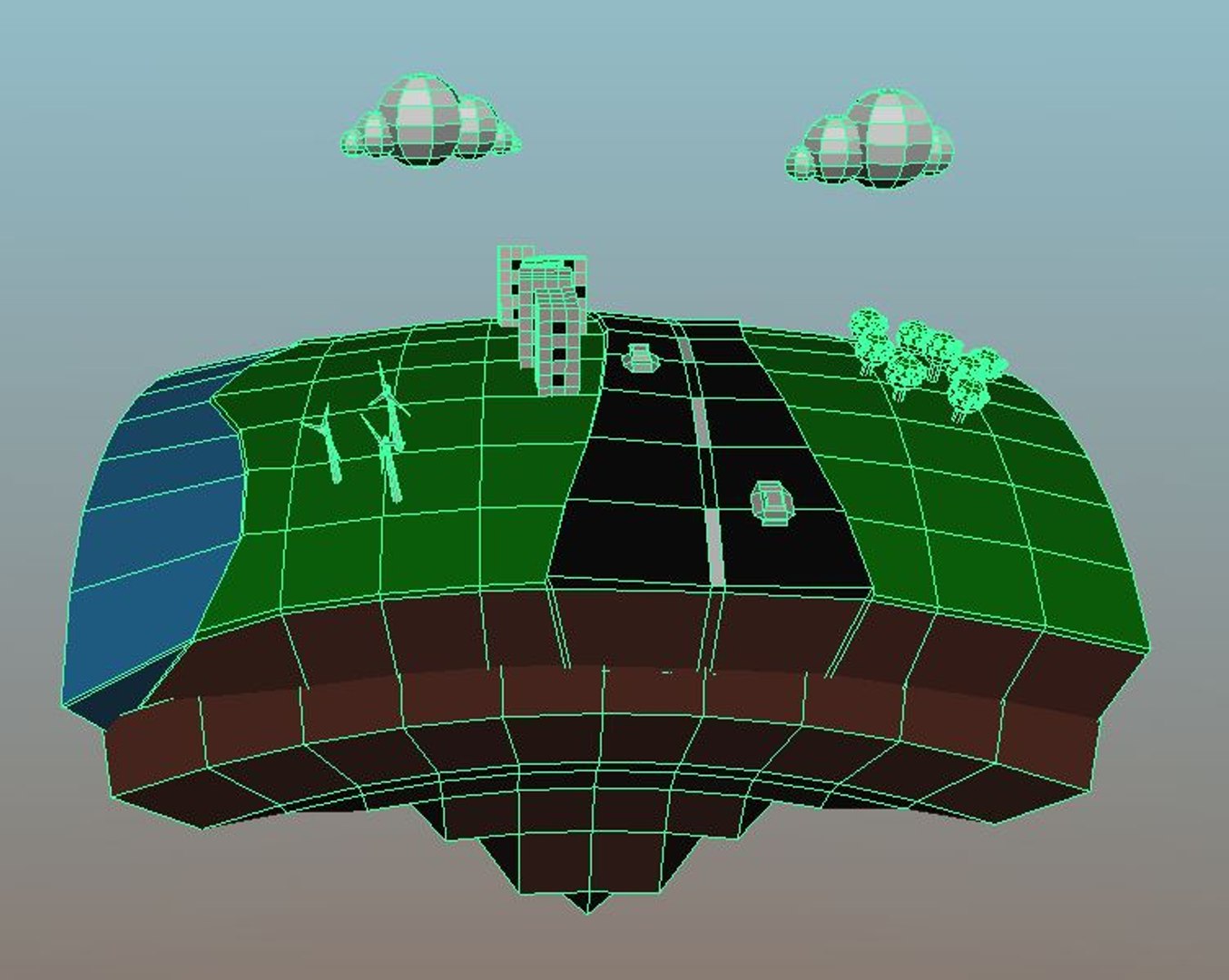 isometric world 3d model