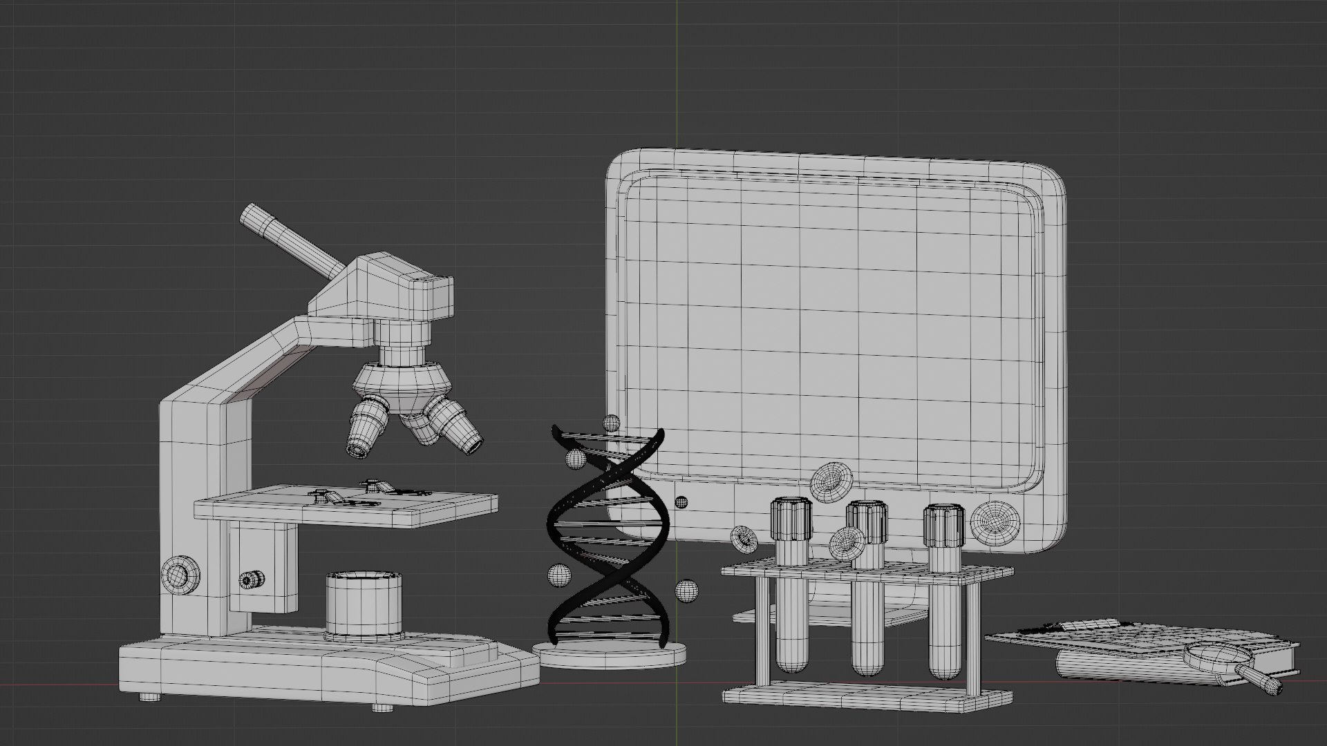 3D Models Of Blood Test Laboratory With Blood Samples In Glass Beaker ...