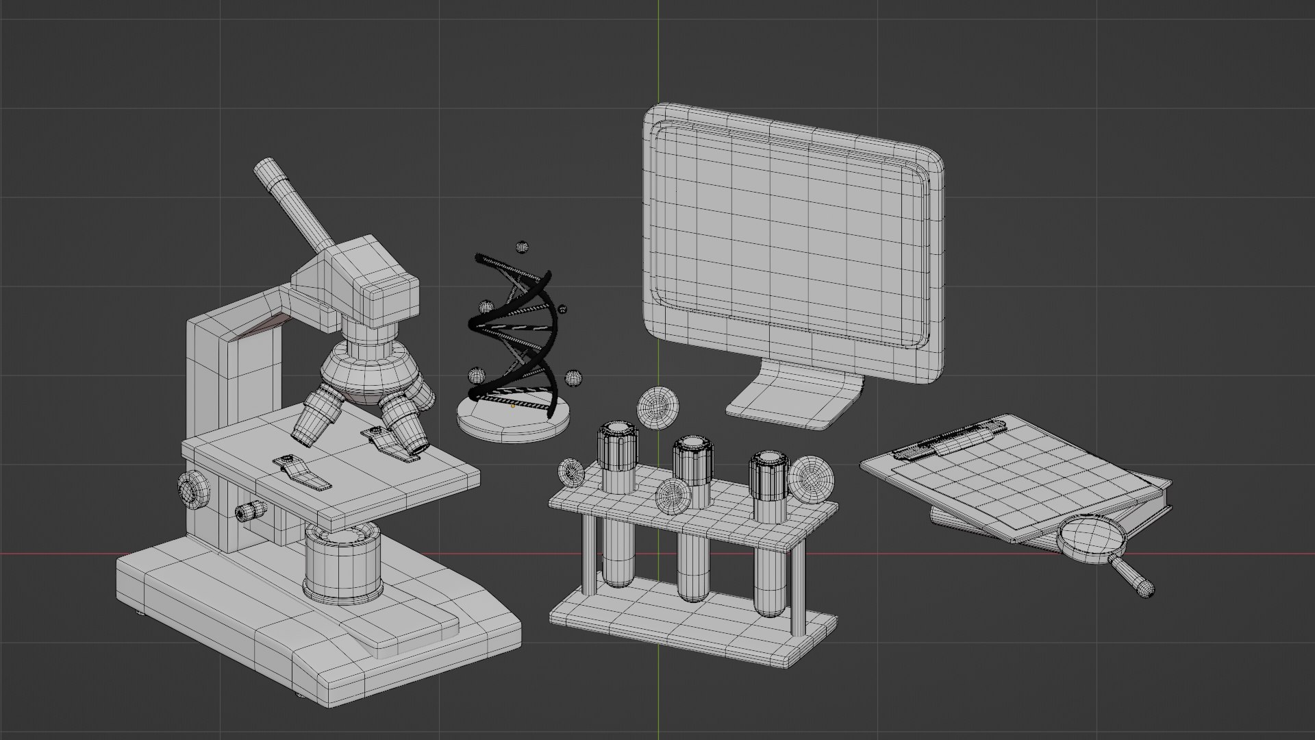 3D Models Of Blood Test Laboratory With Blood Samples In Glass Beaker ...