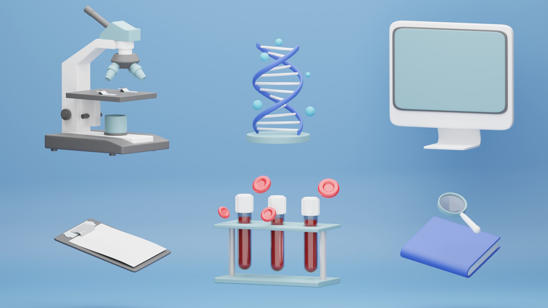 3D Models Of Blood Test Laboratory With Blood Samples In Glass Beaker ...