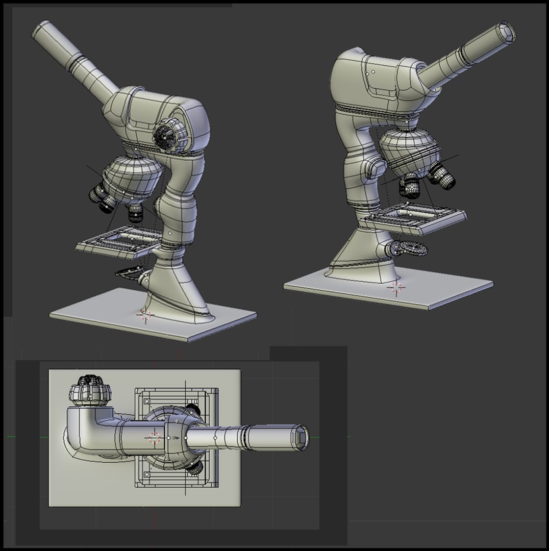 3d Model Concept Microscope Micro