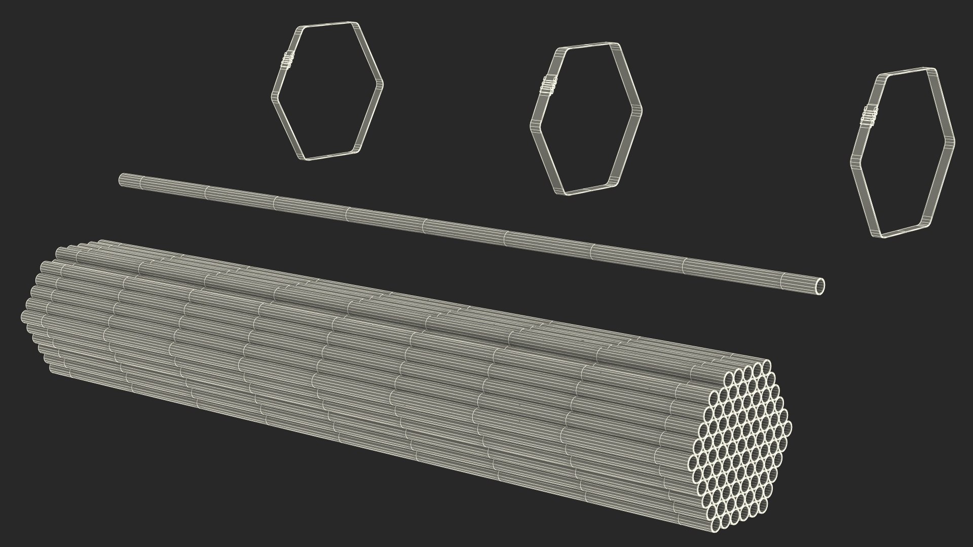 Thin Steel Pipes Bundle 2 Meters 3D Model - TurboSquid 2212187