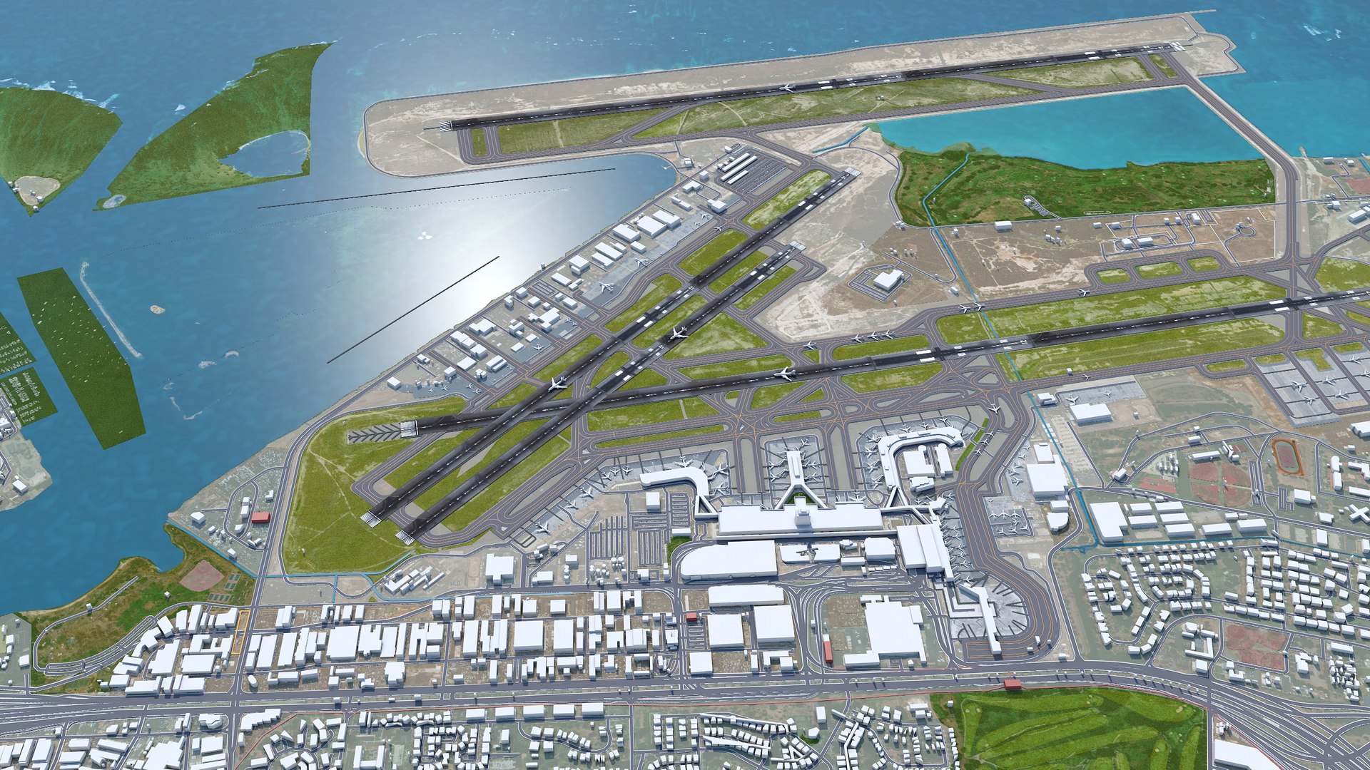 3D Model Honolulu Daniel K Inouye International Airport - TurboSquid ...