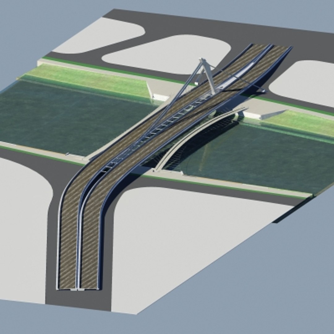 3d Highway Bridge Arch Suspension