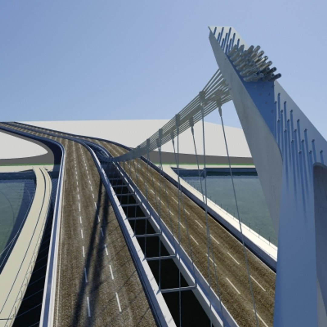 3d Highway Bridge Arch Suspension