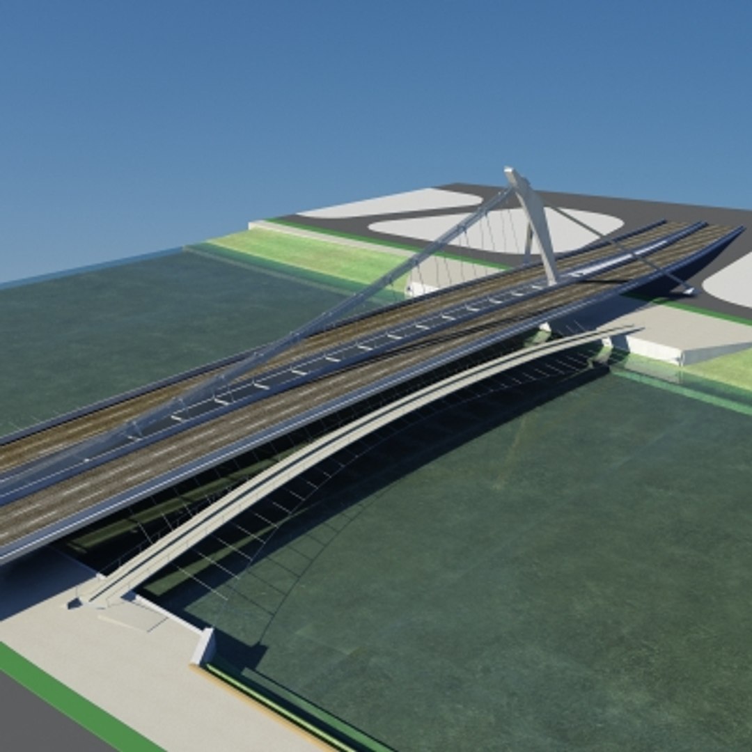3d Highway Bridge Arch Suspension