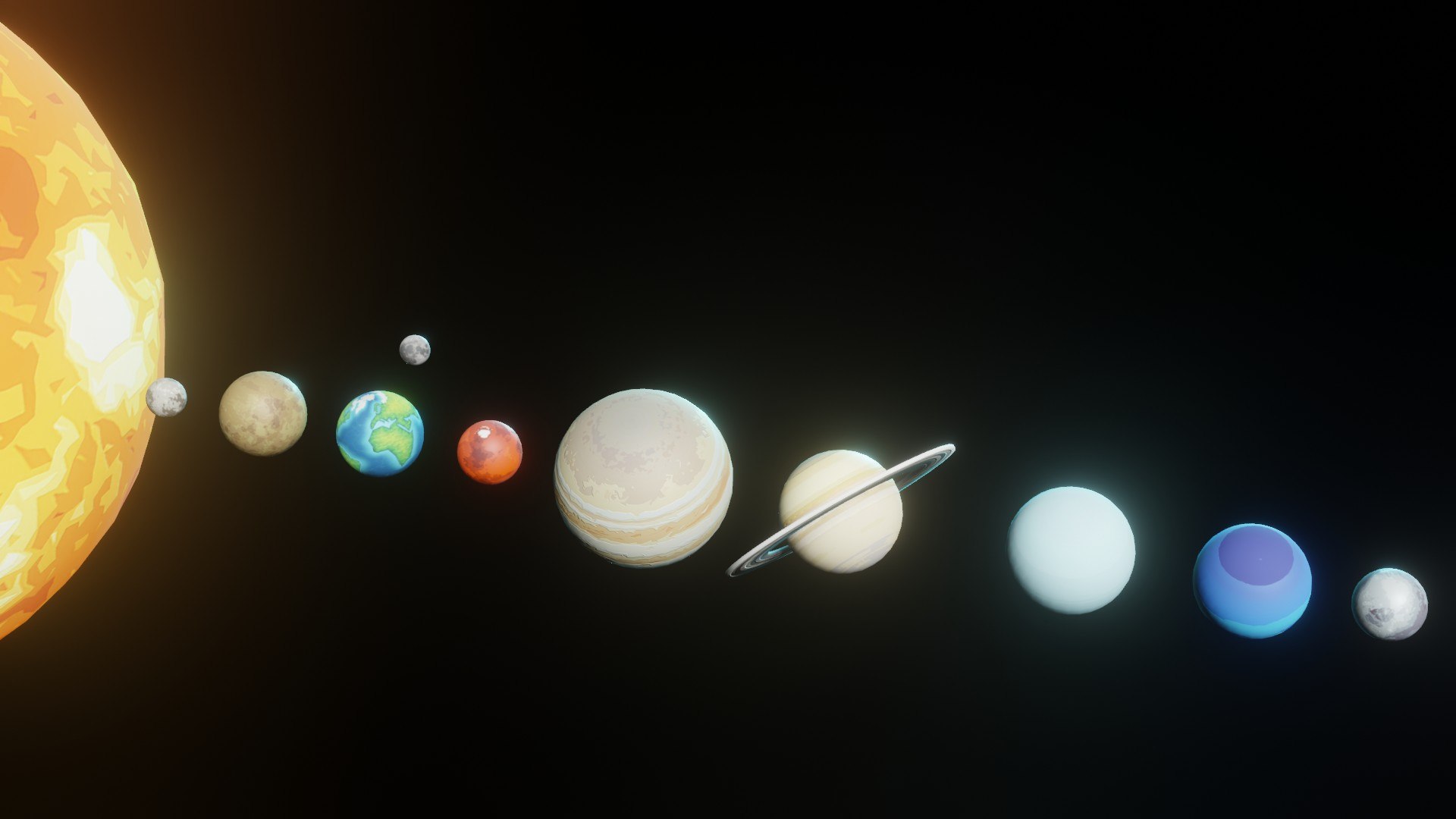 3D Stylized Solar System 3D Model 2k 4k 8k Textures Model - TurboSquid ...