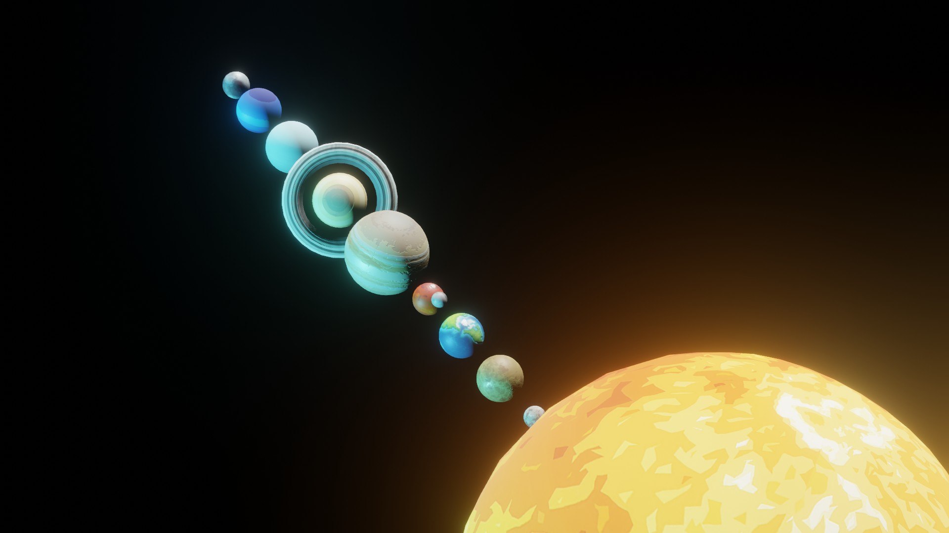 3D Stylized Solar System 3D Model 2k 4k 8k Textures Model - TurboSquid ...