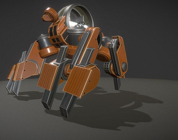 futuristic terrain walker rigged 3d model