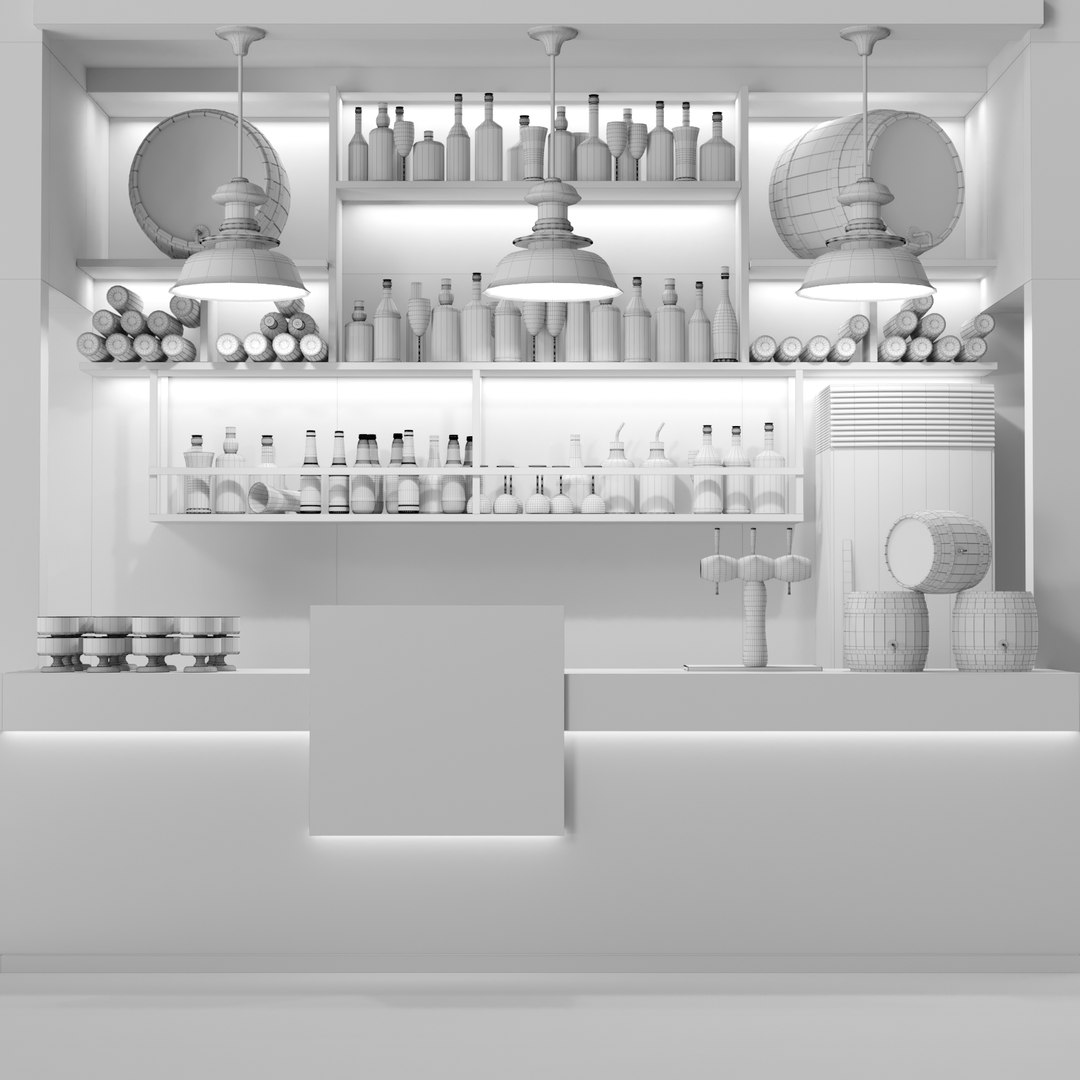 3D Alcohol Bar - TurboSquid 1445783