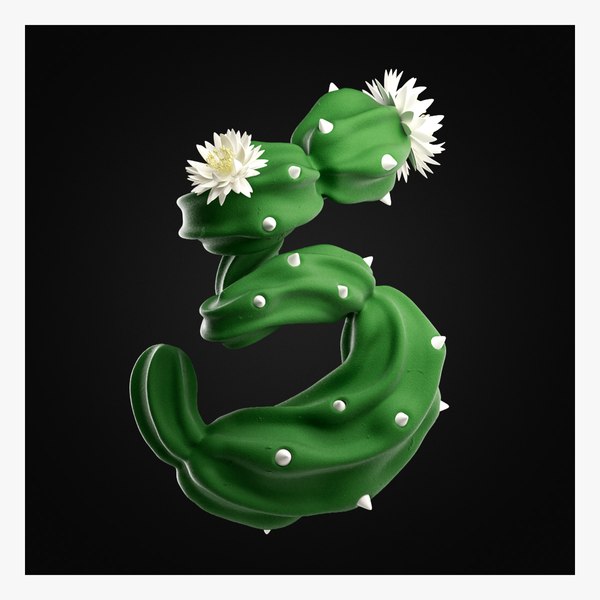 modelo 3d Cactus Número 5 Cinco - TurboSquid 2128367