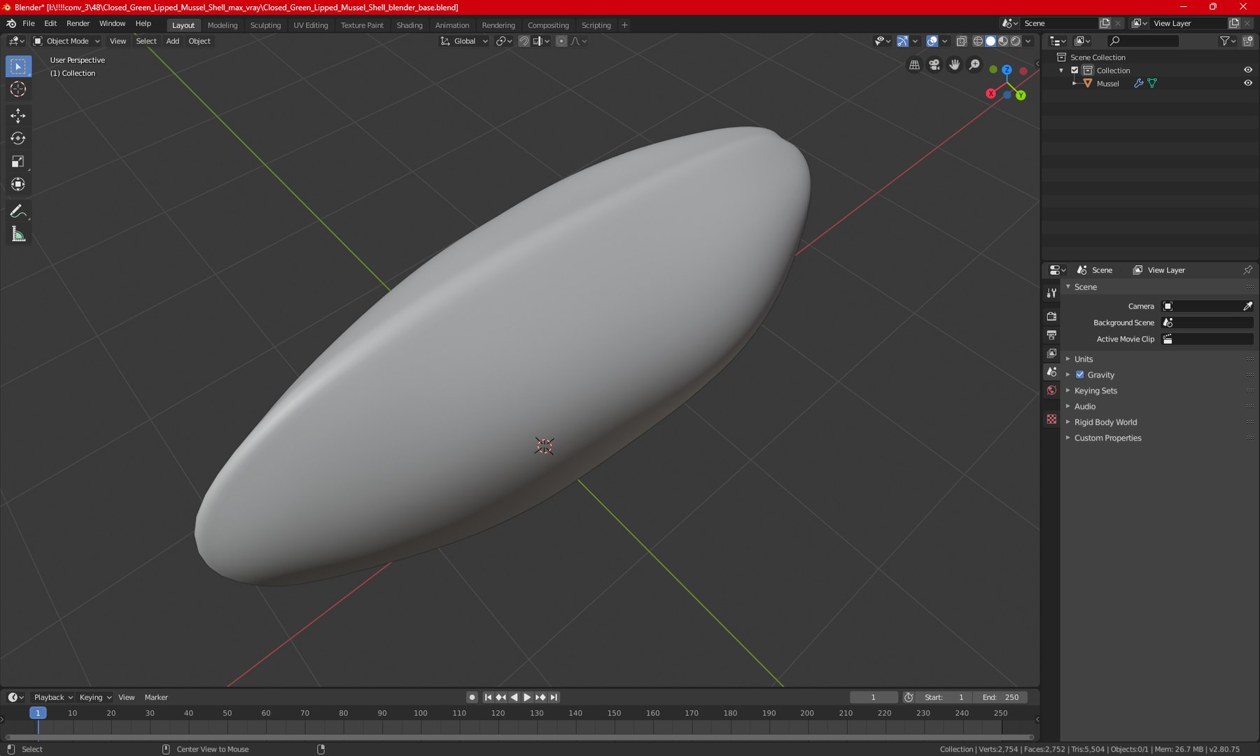 3D Closed Green Lipped Mussel Shell Model - TurboSquid 2228037